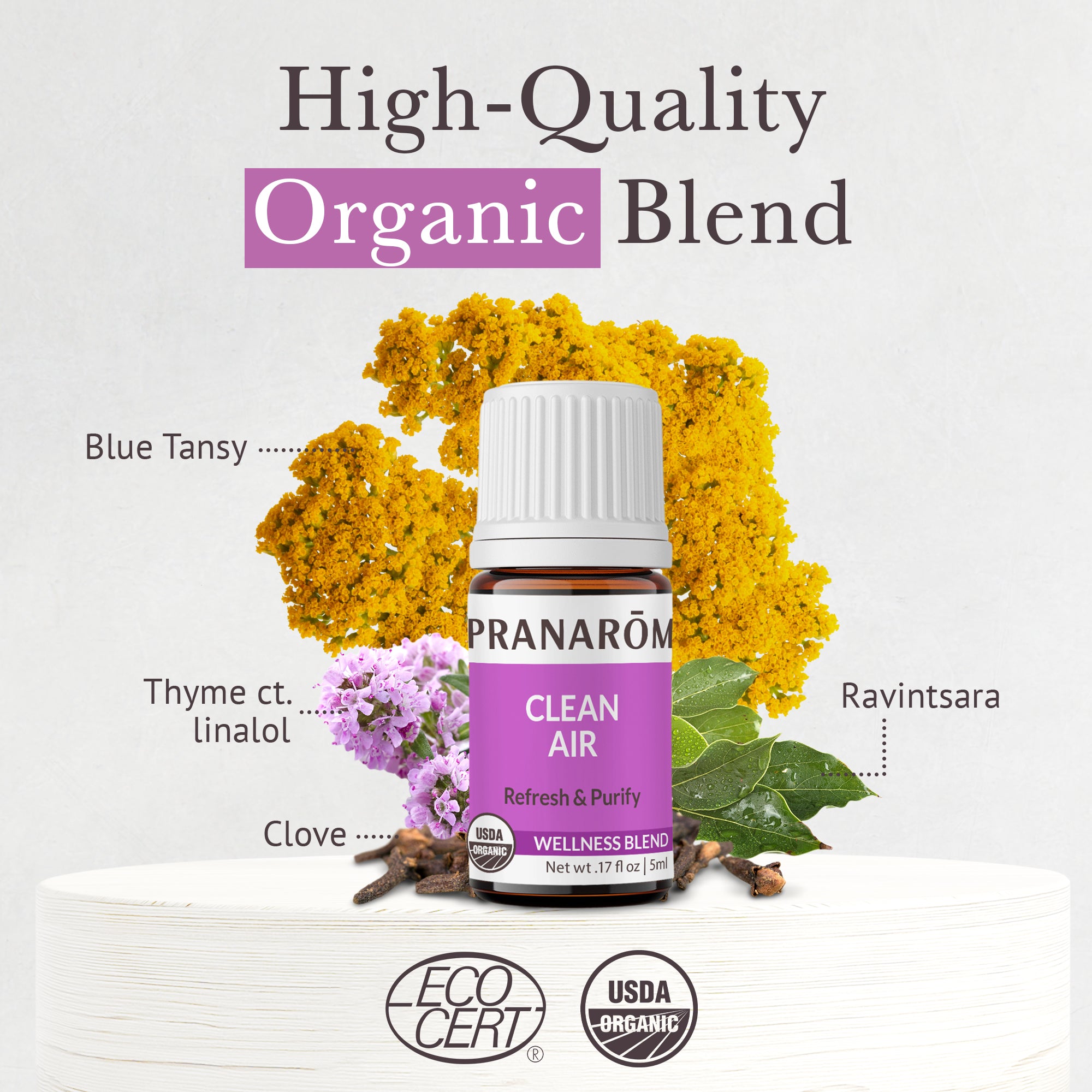Clean Air Essential Oil Wellness Blend Organic Pranarom